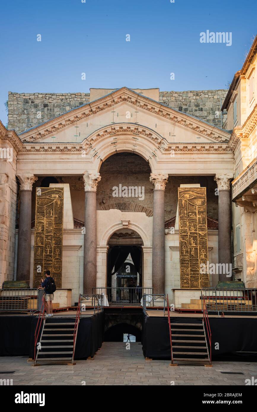 Diocletian's Palace in Split. View of the peristyle of Diocletian's ...