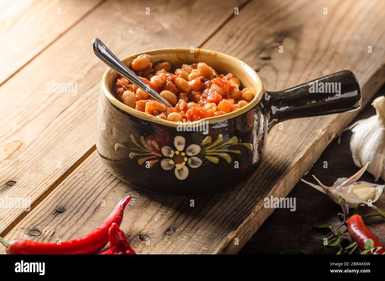 Bake beans with fluffy potato cakes, spicy and delicious breakfast ...