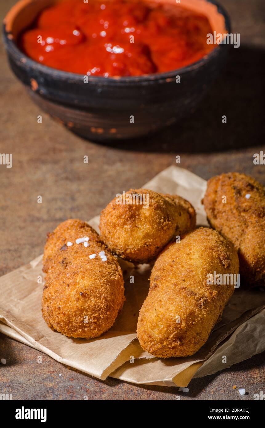 Homemade potato croquettes, product photo Stock Photo - Alamy