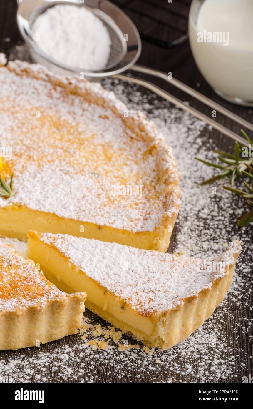 Delish leamon tart, delicious dessert, place for text Stock Photo - Alamy