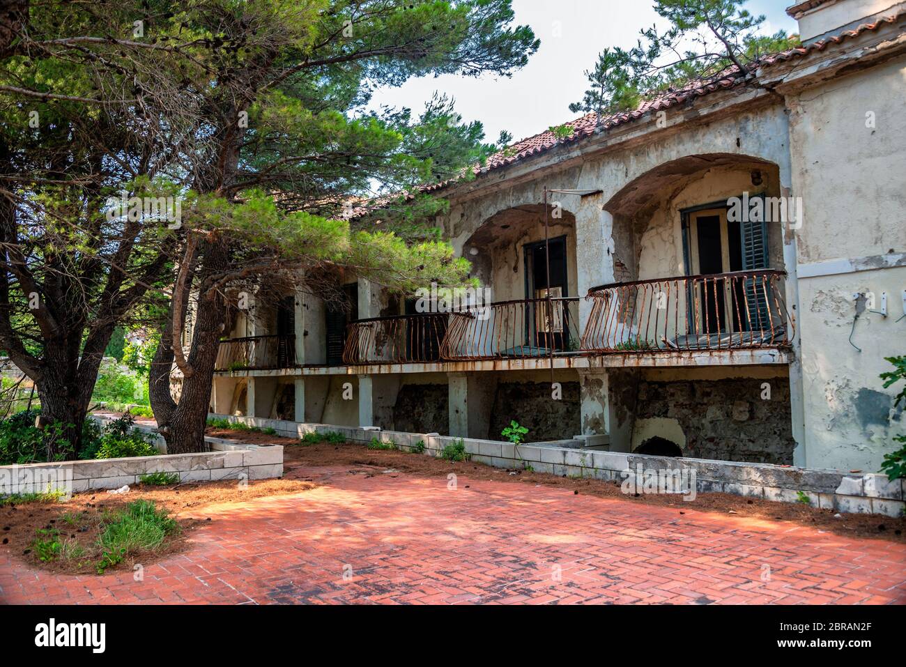 Abandoned former hotel Near Dubrovnik. Destroyed and left in civil war ...
