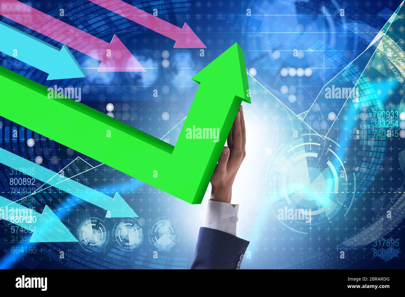 Economic recovery concept with line charts Stock Photo - Alamy