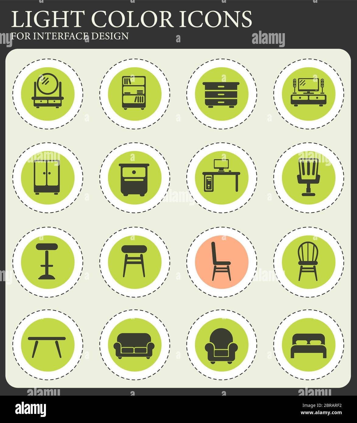 furniture vector icons for web and user interface design Stock Photo ...