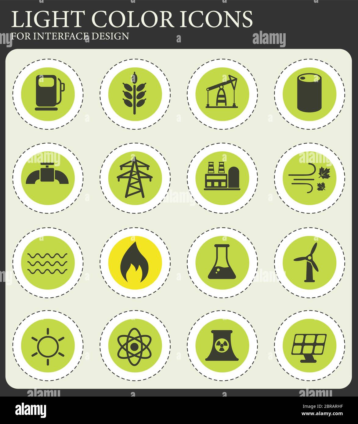power generation vector icons for web and user interface design Stock ...