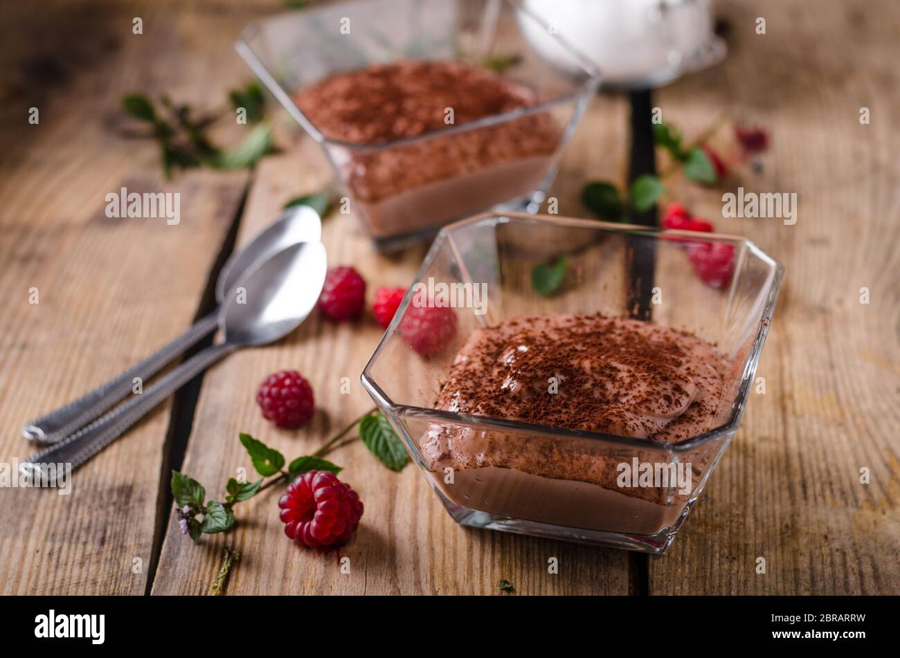 Chocoalte pudding, delish dessert from fresh chocolate Stock Photo - Alamy