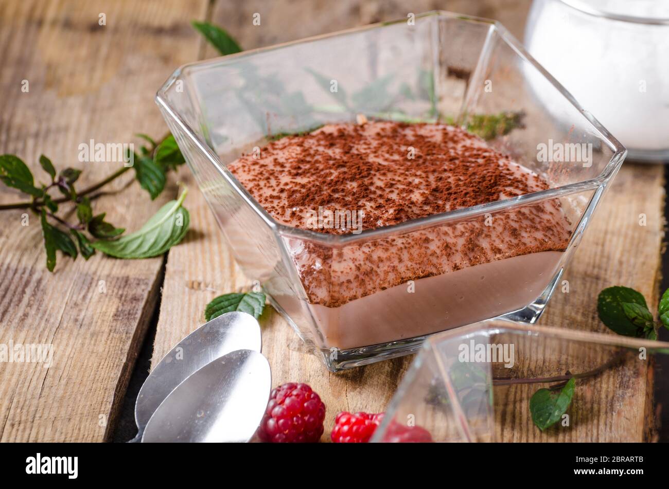 Chocoalte pudding, delish dessert from fresh chocolate Stock Photo - Alamy