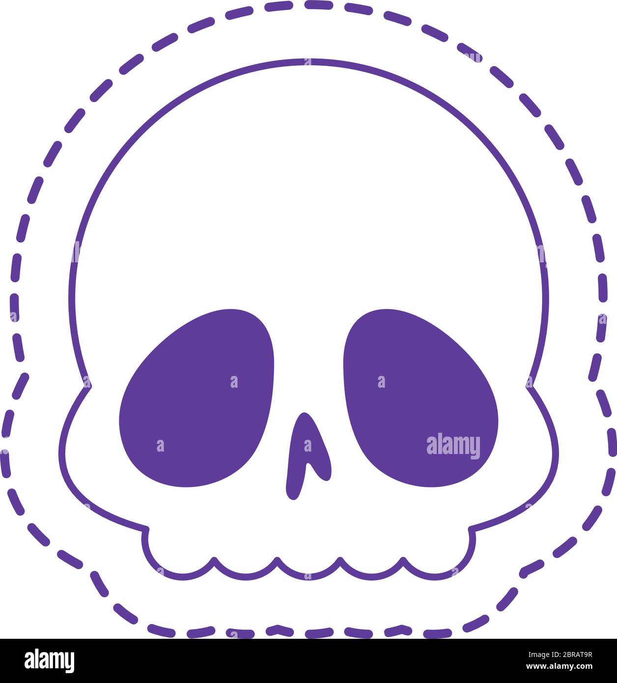skull line style icon design, Cute patch expression emoticon and ...
