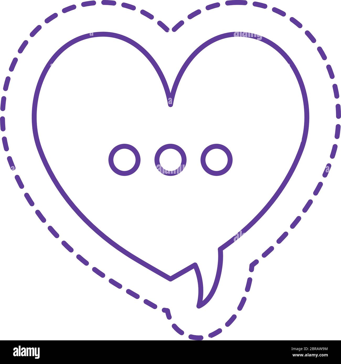 heart bubble line style icon design, Cute patch expression emoticon and ...