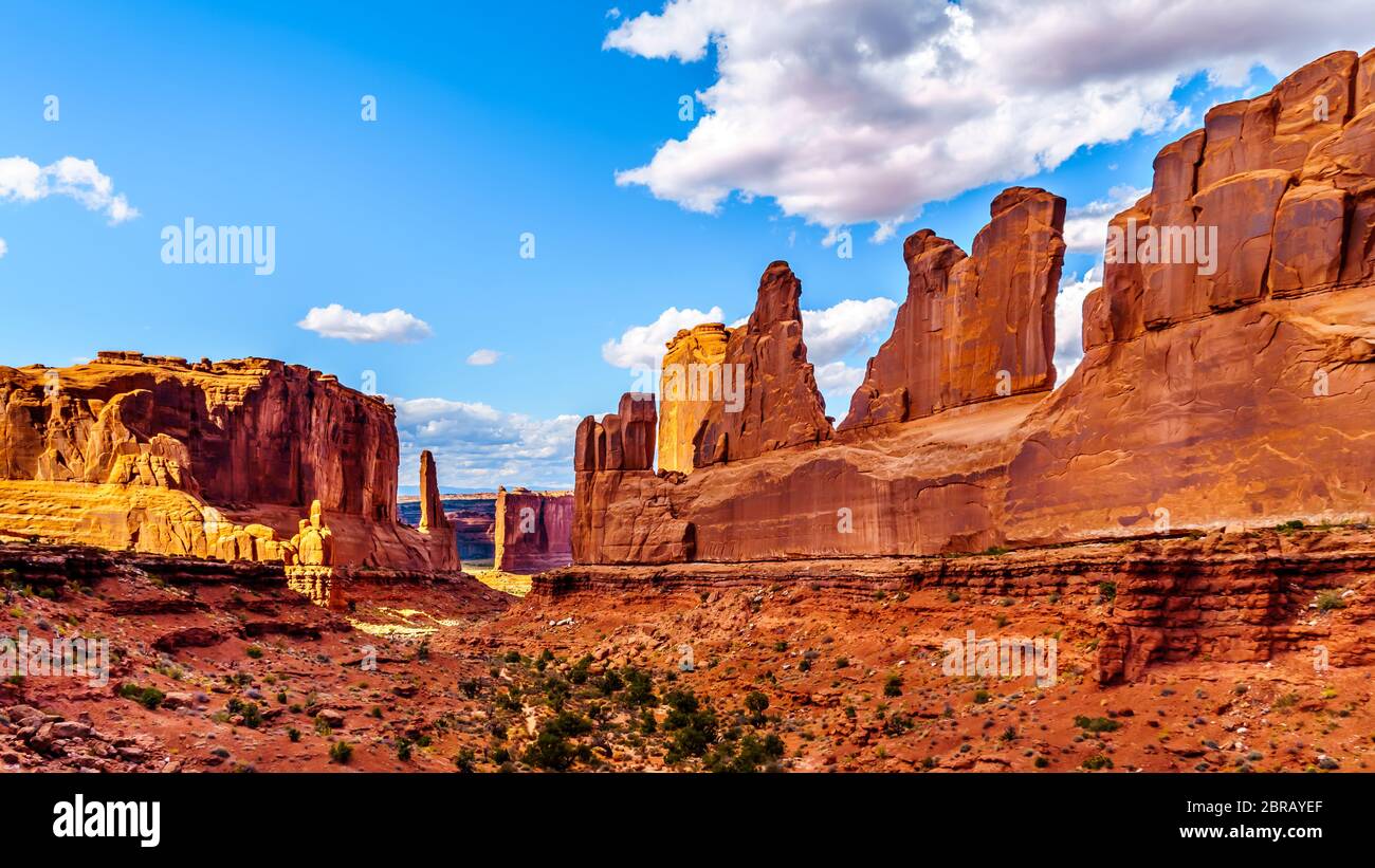 Sandstone Hoodoos, Pinnacles and Rock Fins at the Park Avenue valley in ...