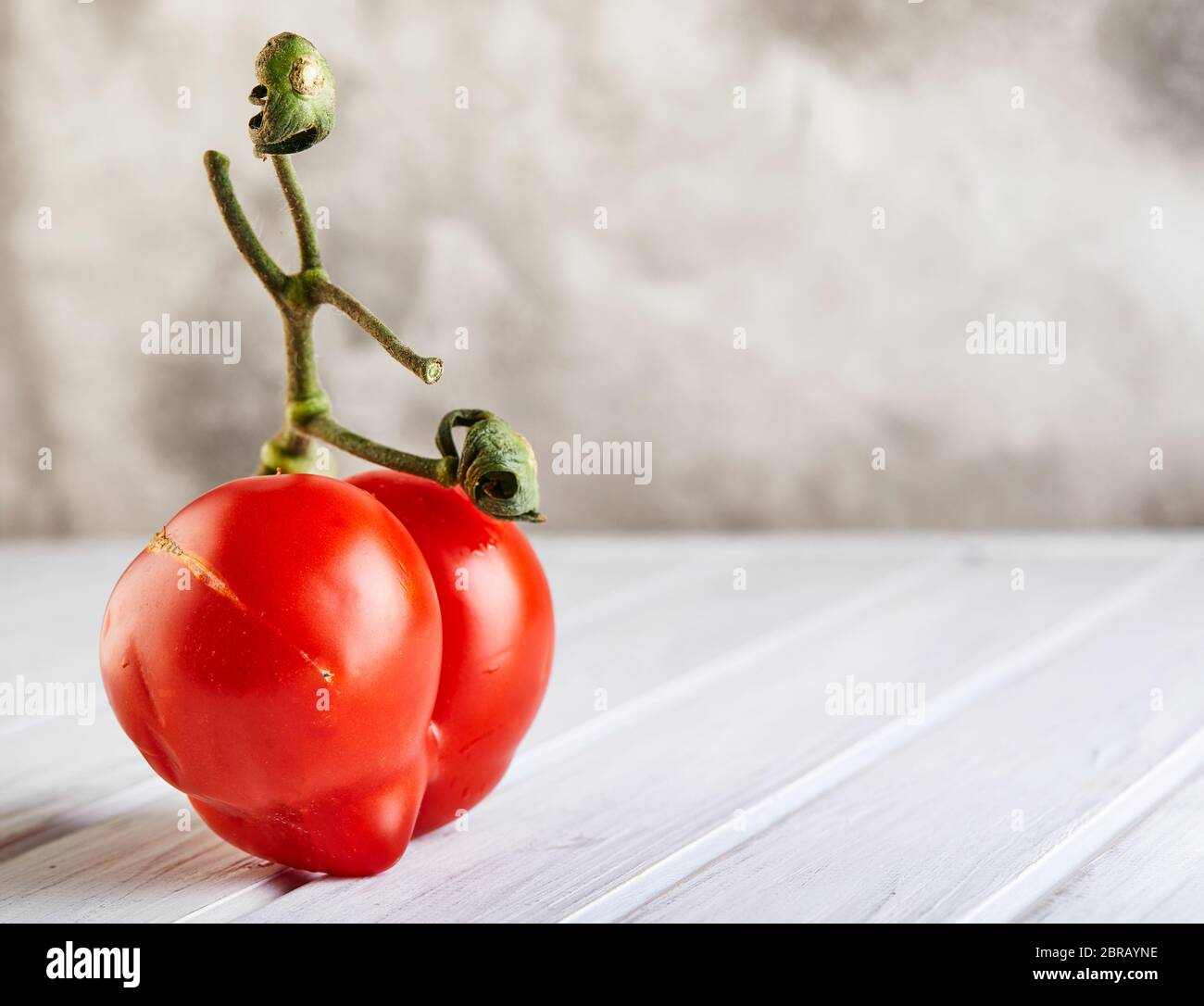 Ugly fruit or vegetable. Severely malformed mutant tomato. Food shops ...
