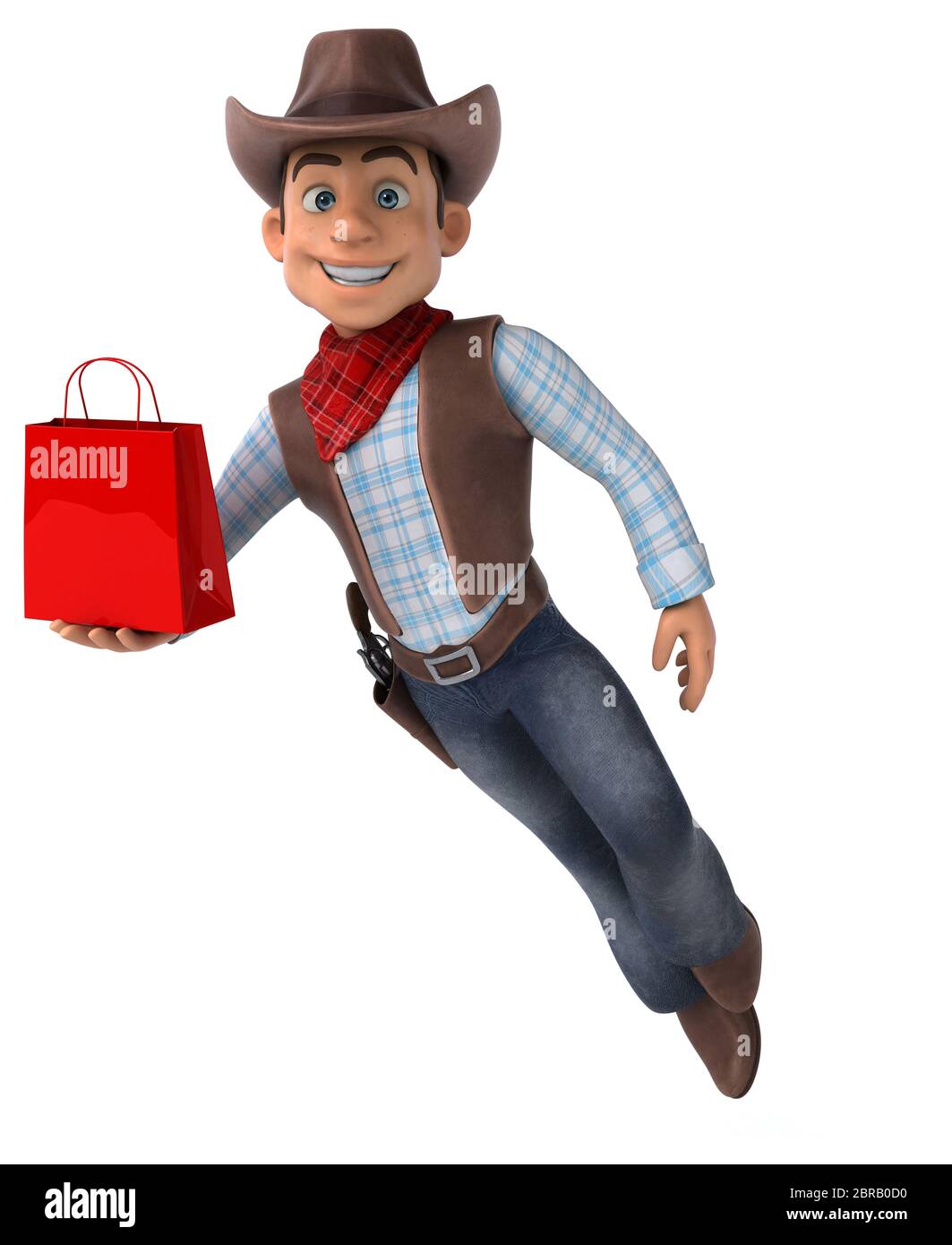 Fun Cowboy - 3D Illustration Stock Photo - Alamy