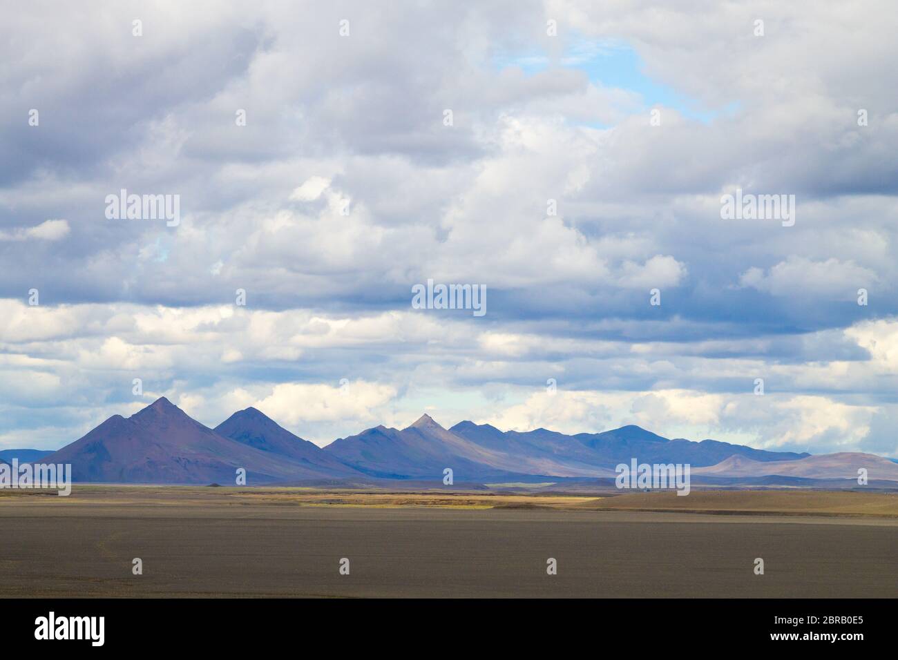 Desolate landscape along central highlands of Iceland. Iceland panorama ...