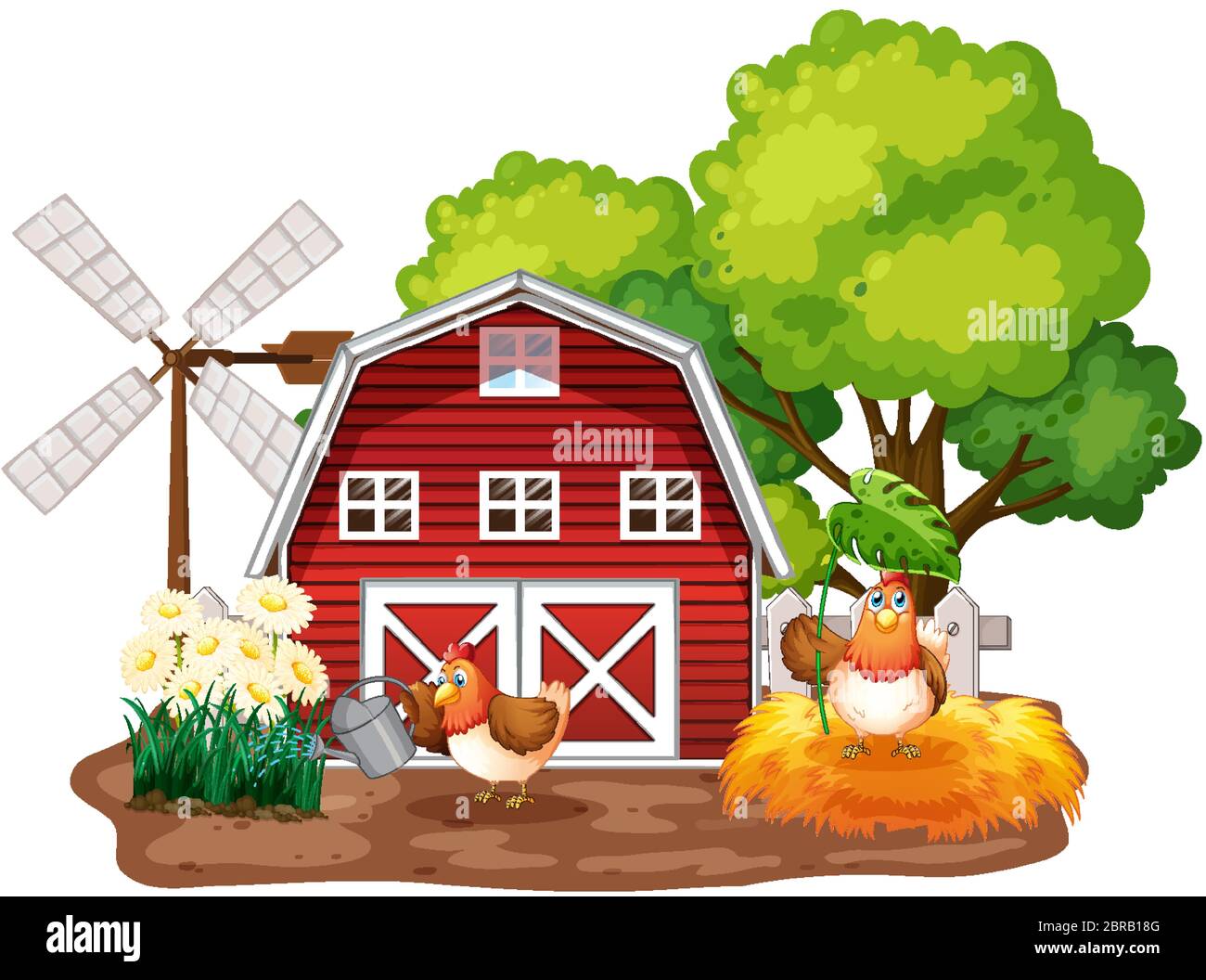 Barn With Animals Background