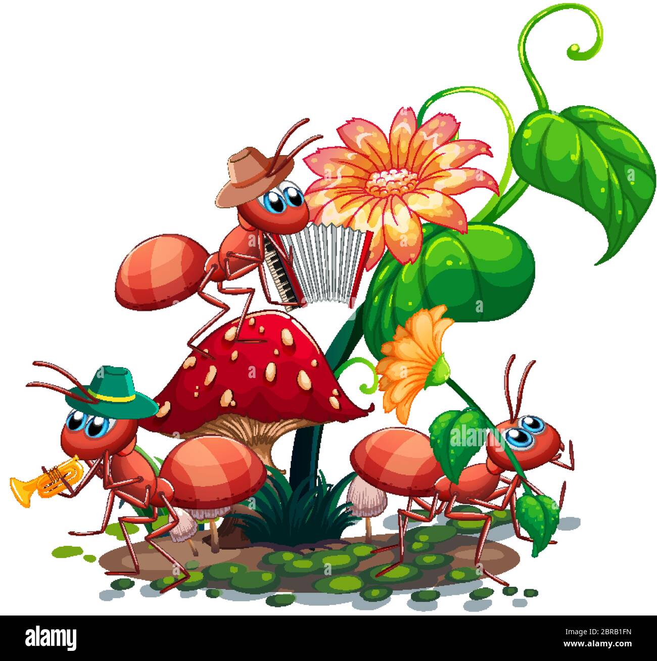 Musician ants in nature illustration Stock Vector Image & Art - Alamy