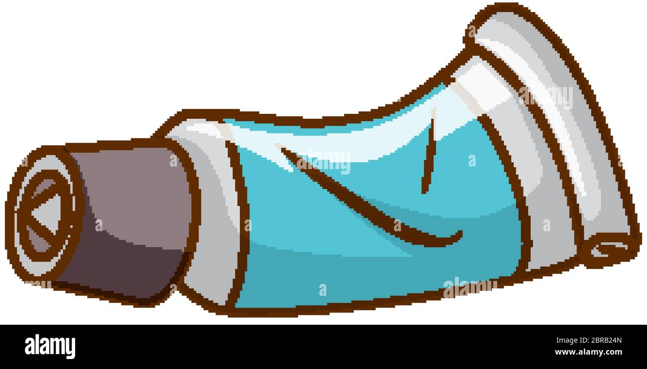 Blue watercolor in tube on white background illustration Stock Vector ...