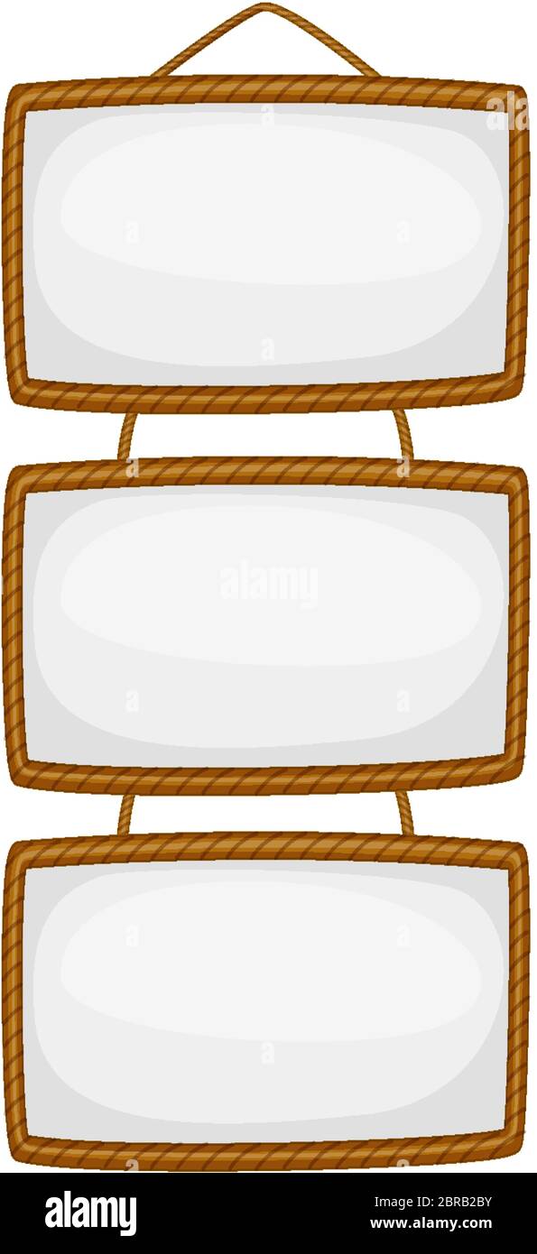 Blank sign template with wooden frames on white background illustration ...