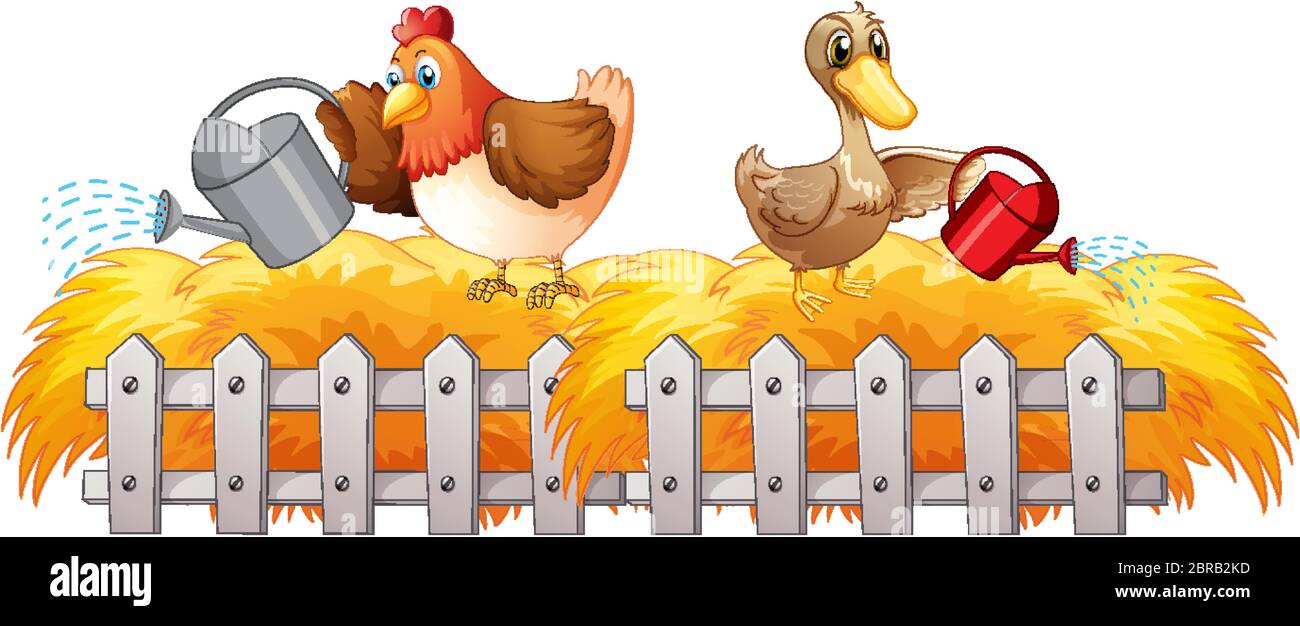 Farm theme background with farm animals illustration Stock Vector Image ...