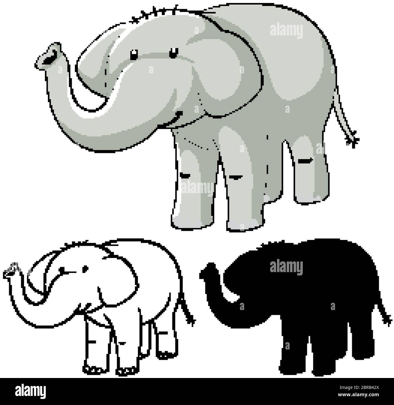 Set of elephant cartoon illustration Stock Vector Image & Art - Alamy