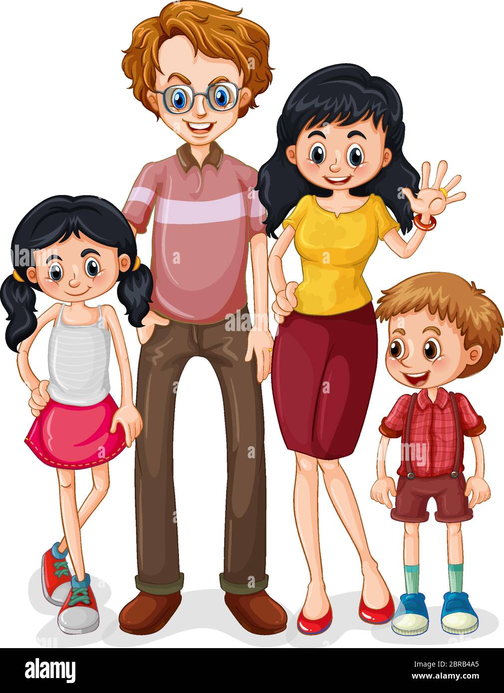 Family member cartoon character on white background illustration Stock ...