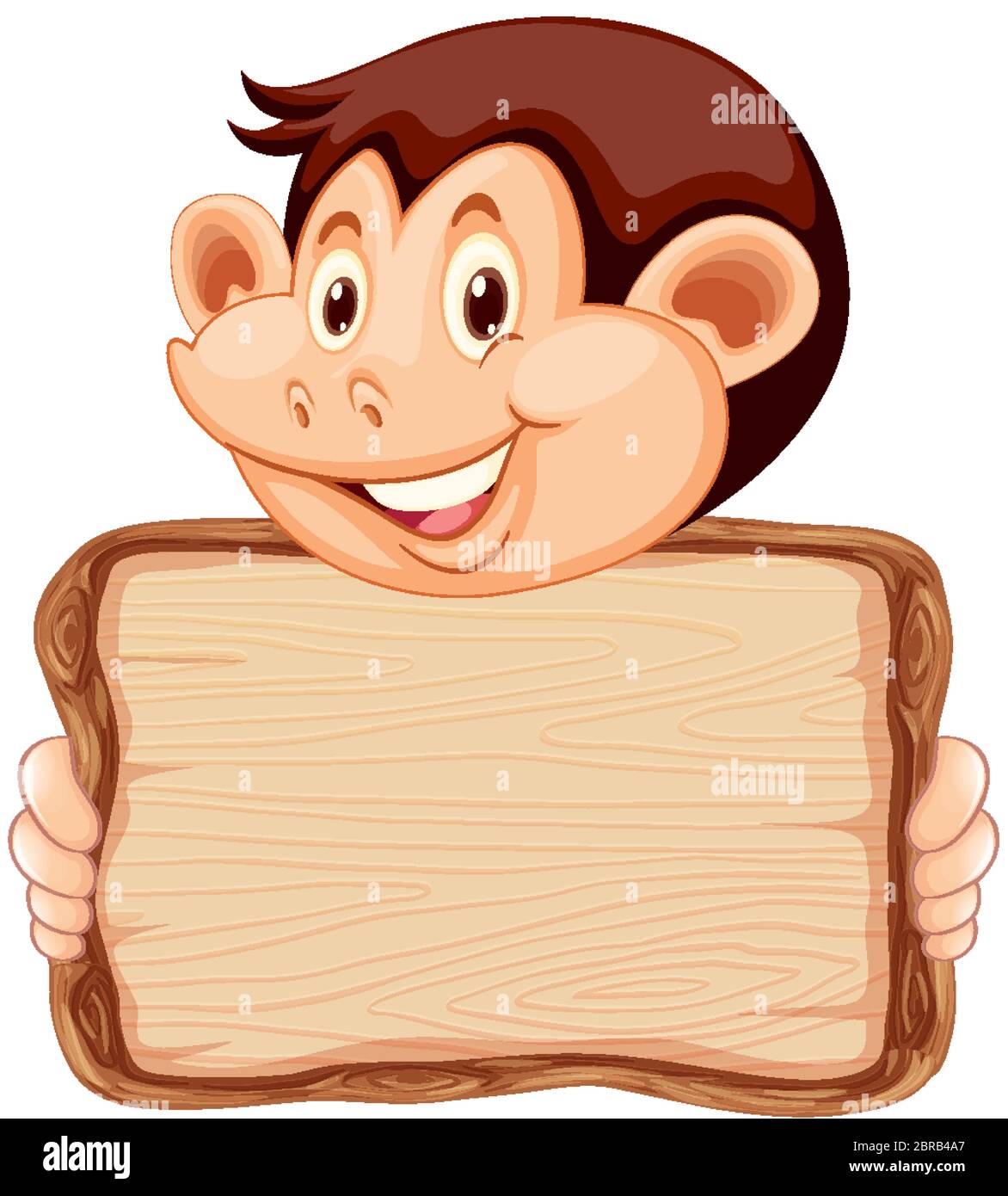 Board template with cute monkey on white background illustration Stock ...