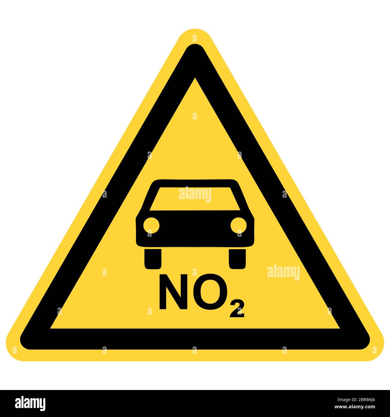 NO2 car and danger sign Stock Photo - Alamy
