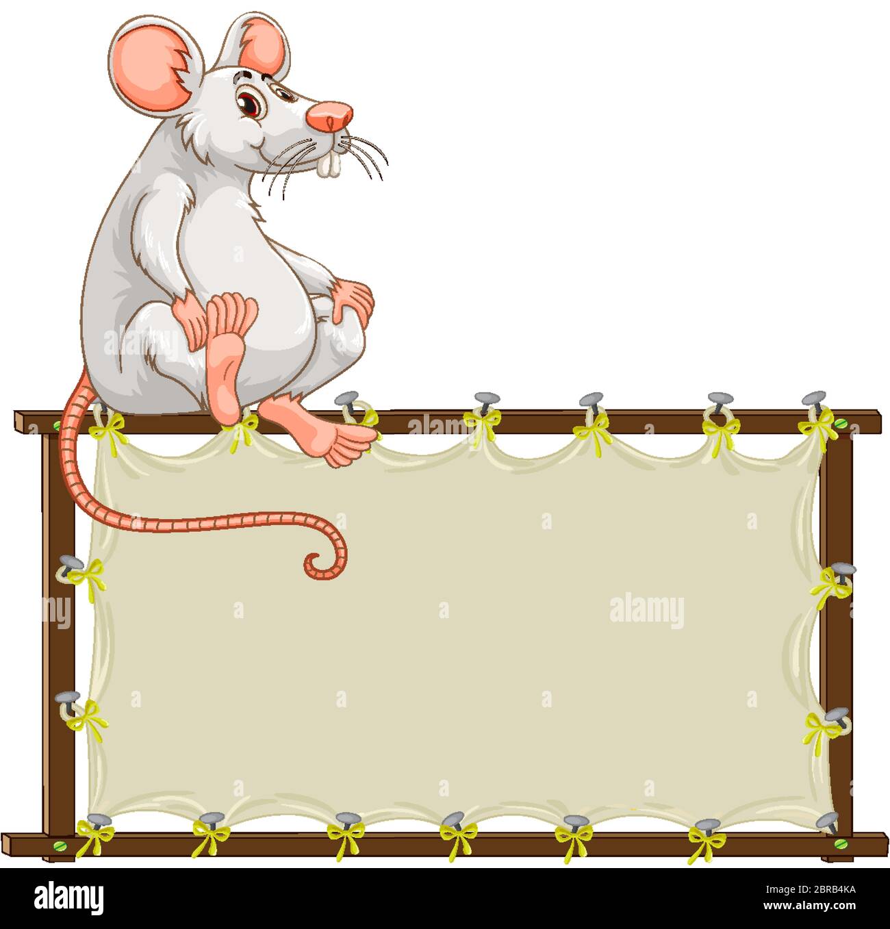 Board template with cute mouse on white background illustration Stock ...
