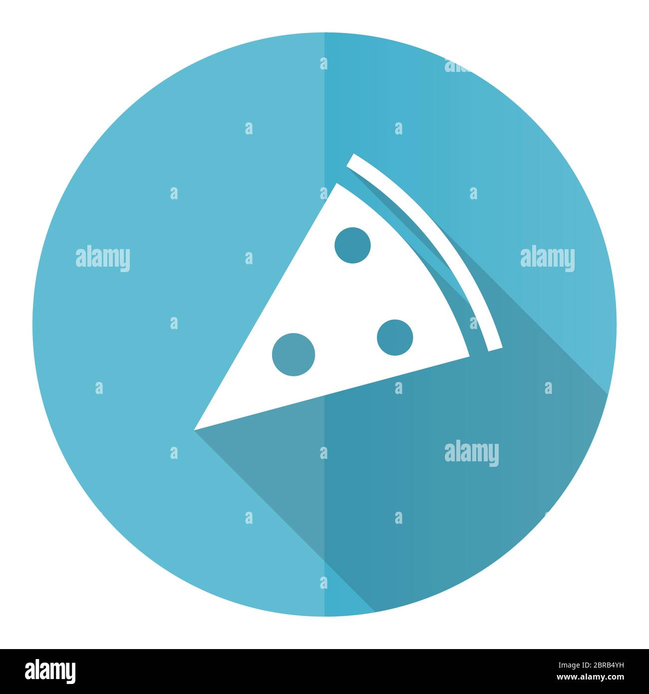 Pizza blue round flat design vector icon isolated on white background ...