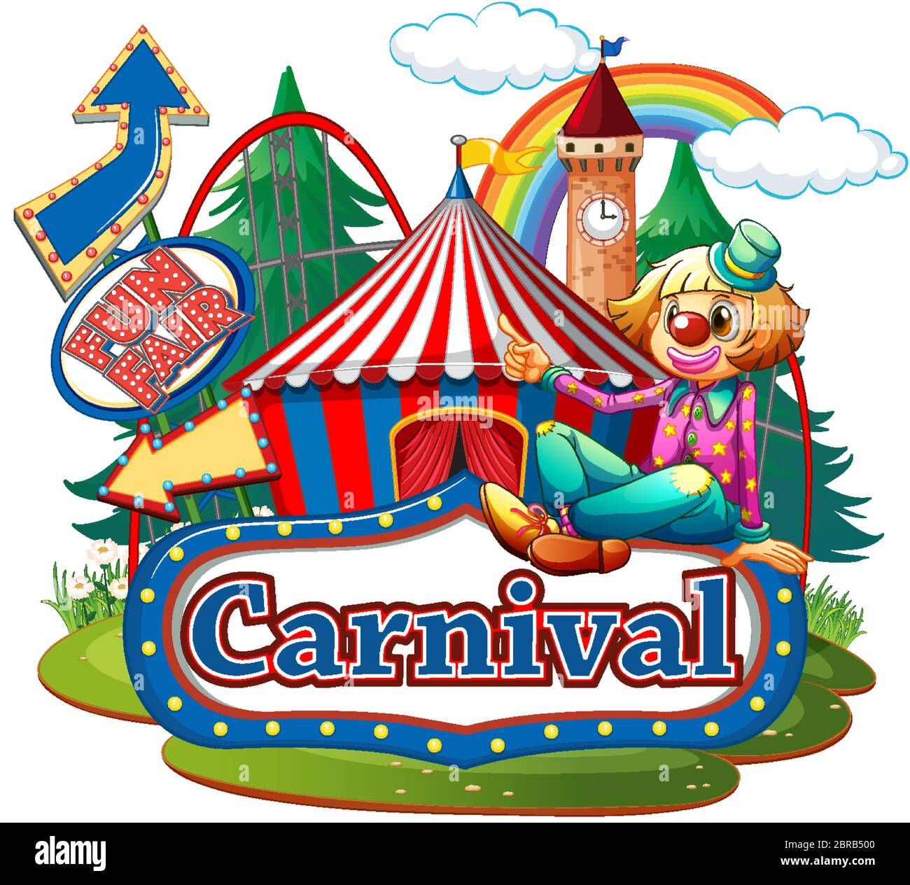 Cartoon Carnival Scene