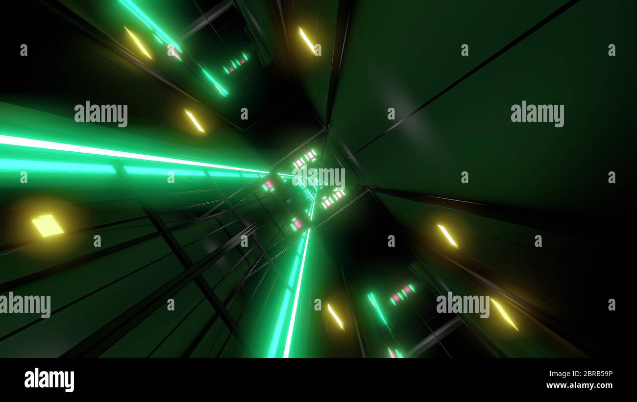 rotating space tunnel corridor background 3d illustration, futuristic ...