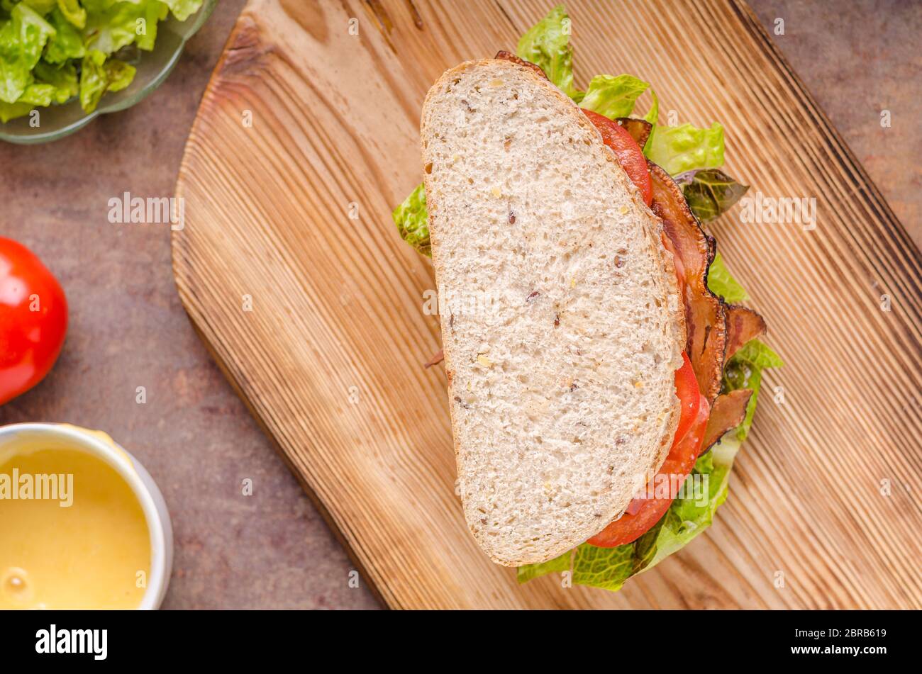 BLT sandwich with lettuce, delish healthy bread Stock Photo - Alamy