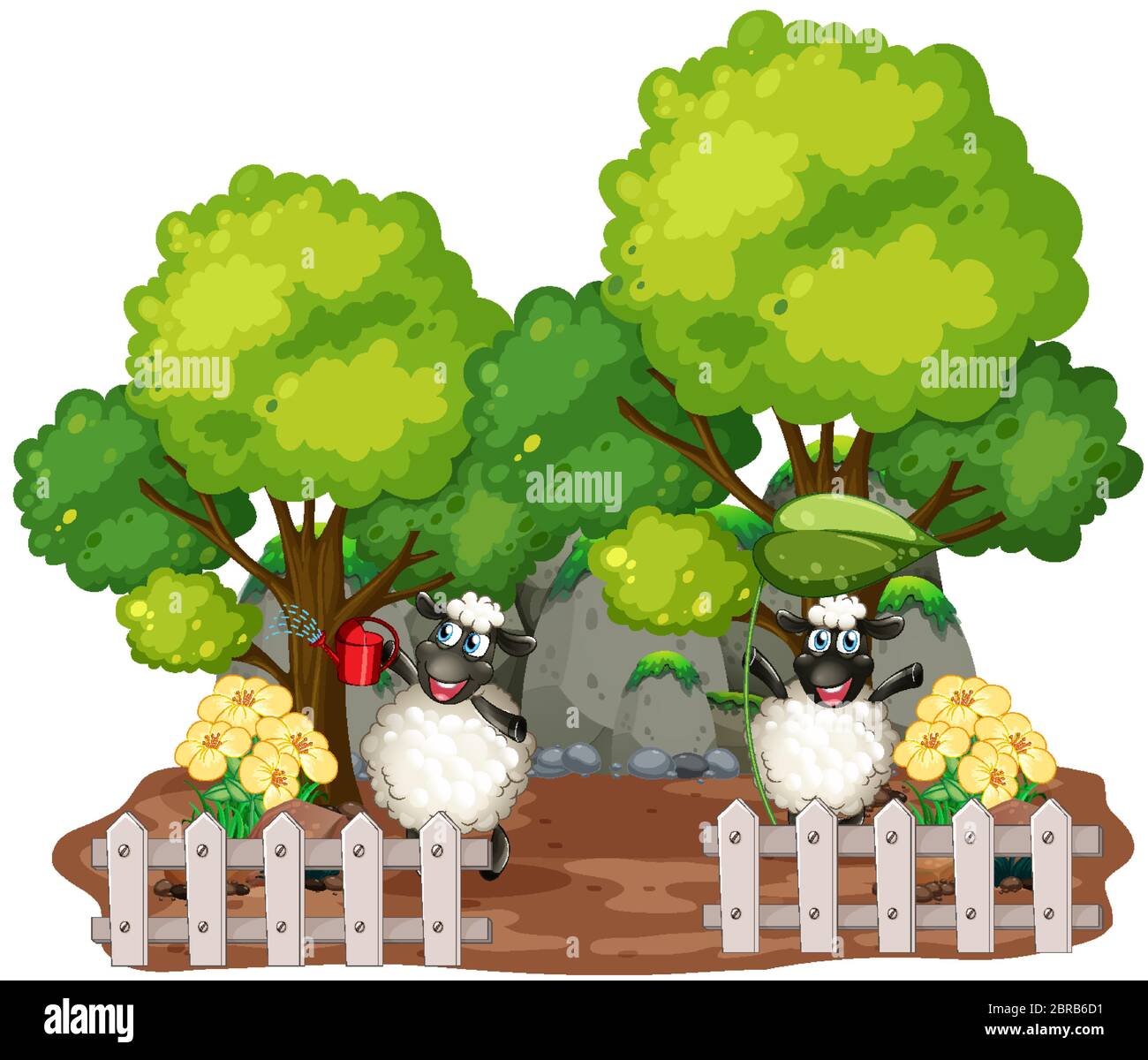 Farm theme background with farm animals illustration Stock Vector Image ...