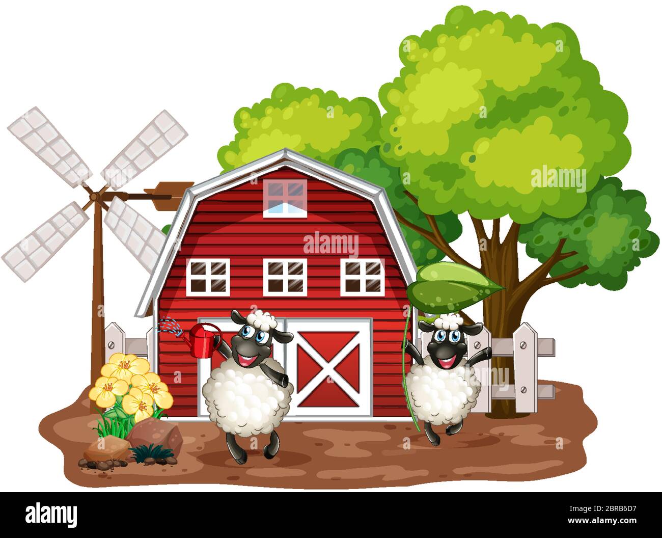 Farm theme background with farm animals illustration Stock Vector Image ...