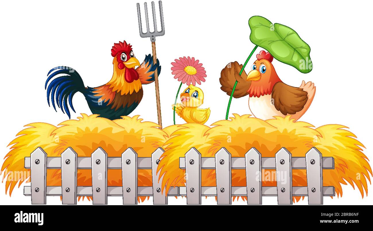 Farm theme background with farm animals illustration Stock Vector Image ...