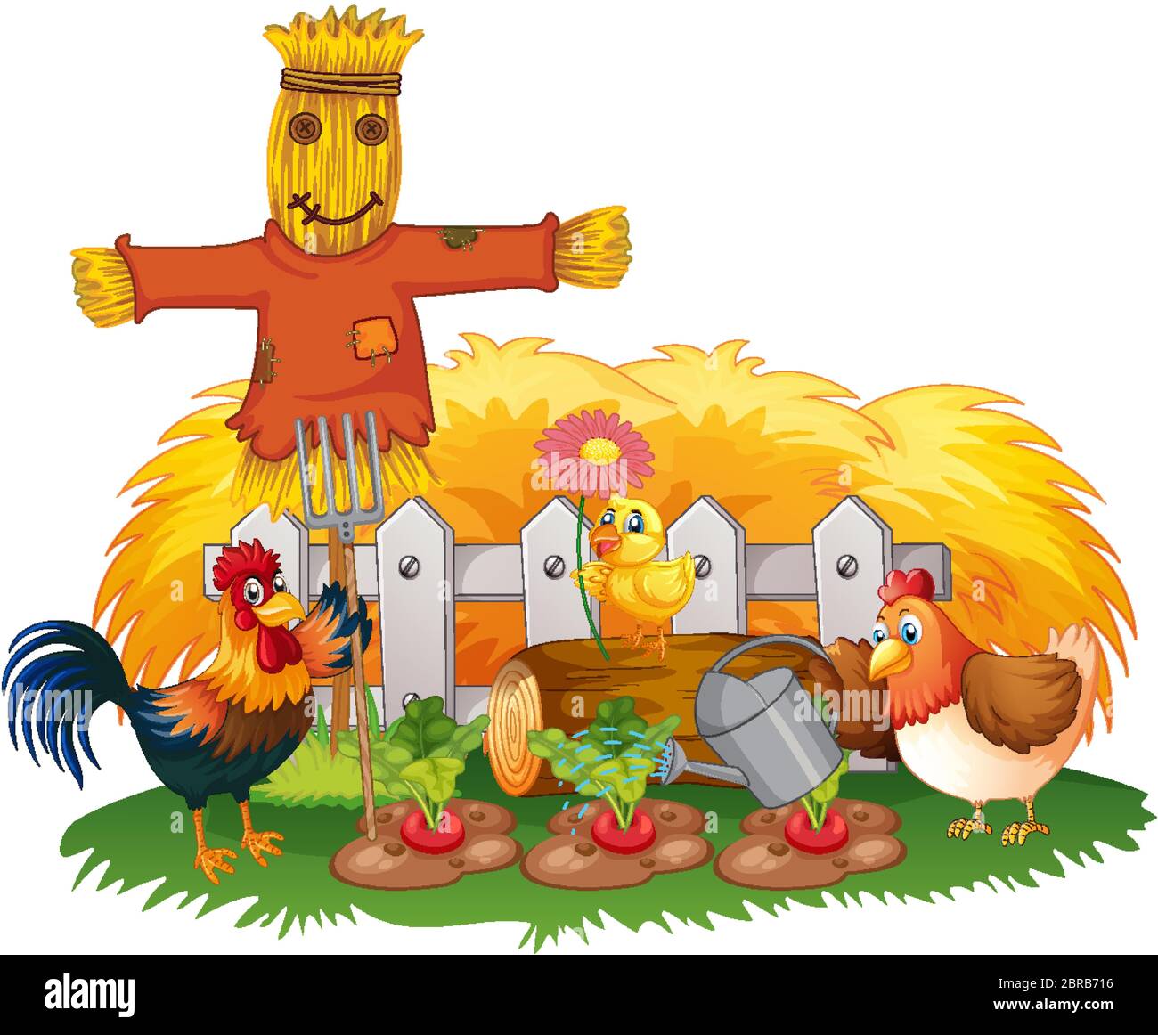 Farm theme background with farm animals illustration Stock Vector Image ...