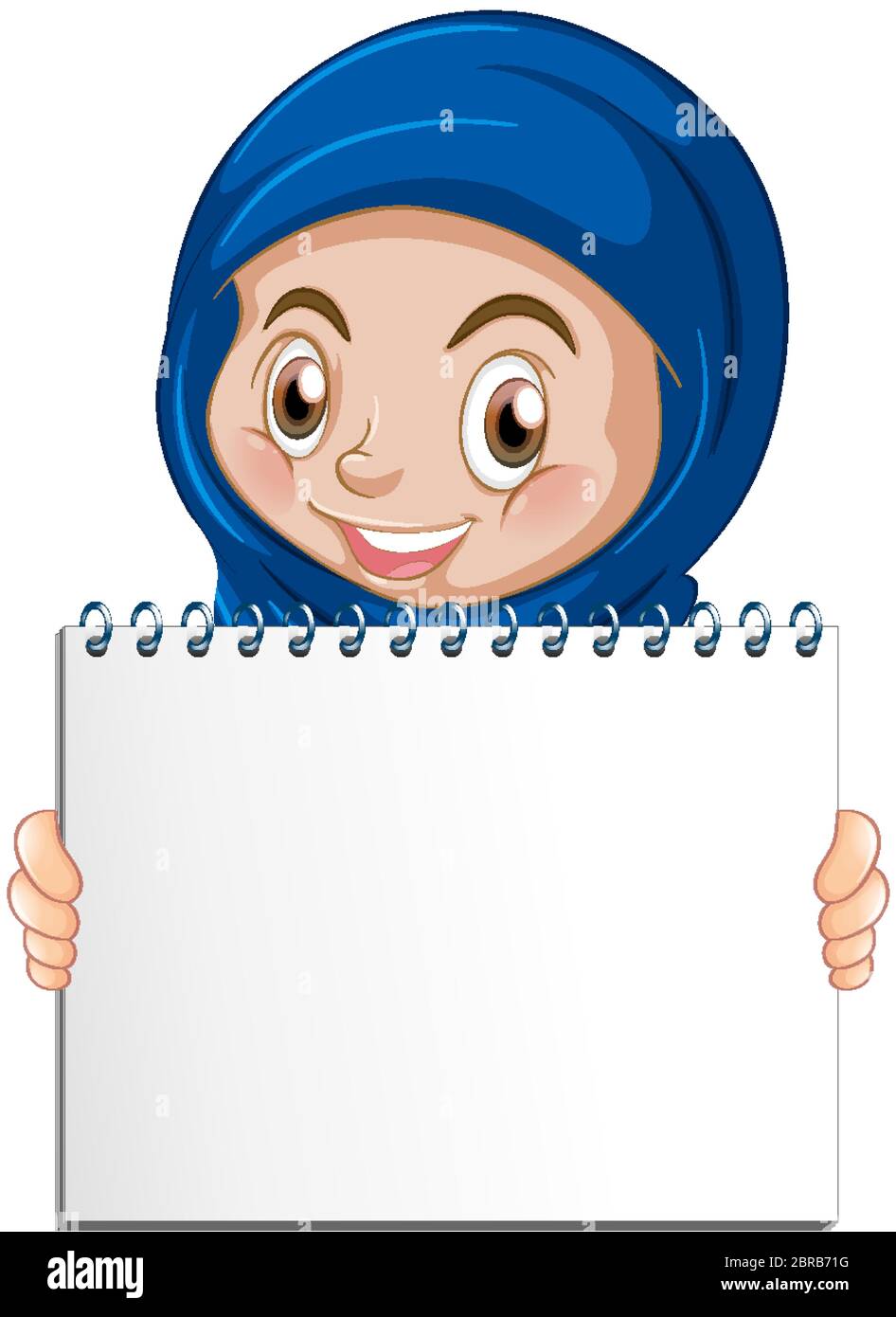 Blank sign template with cute girl on white background illustration ...