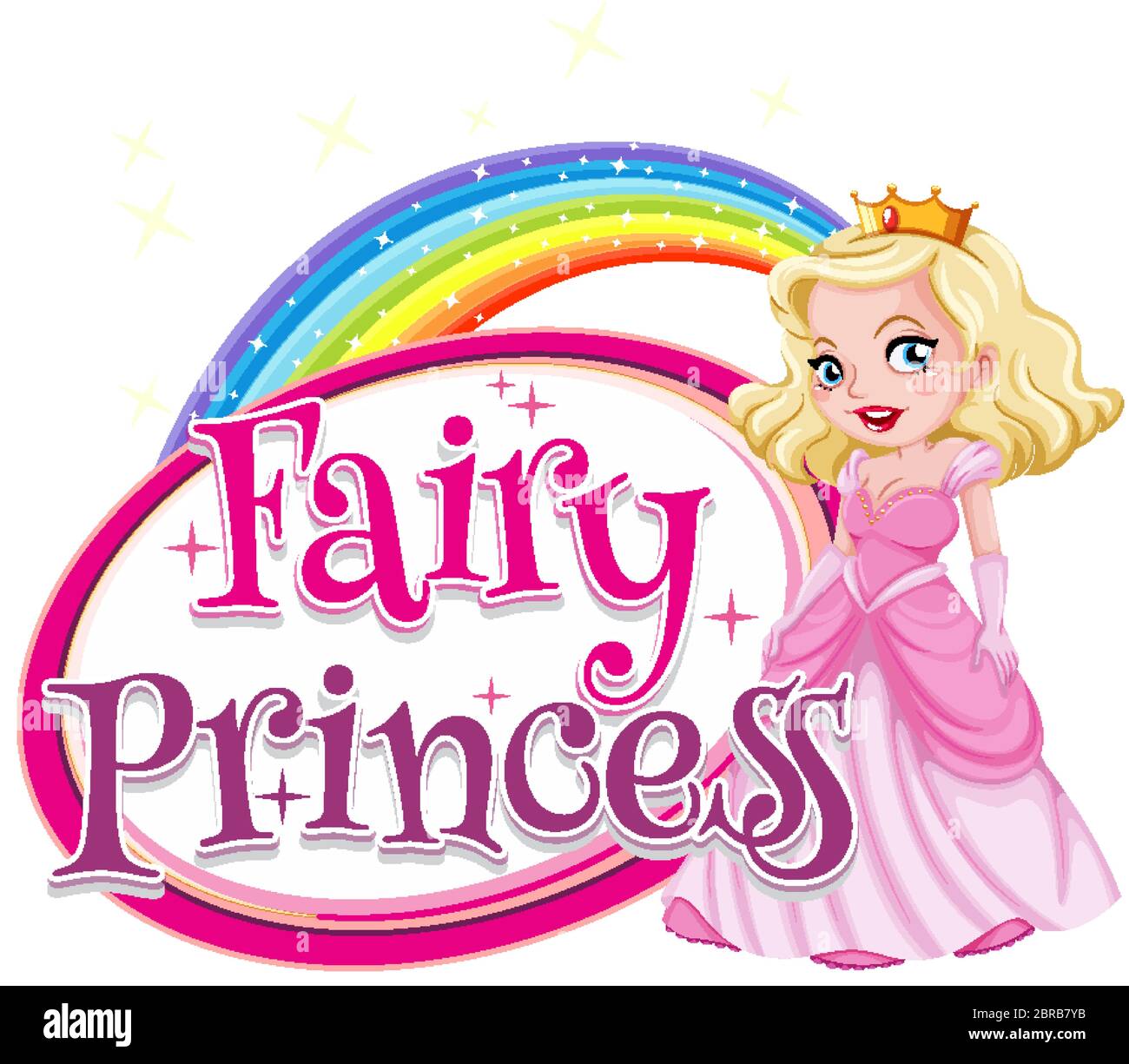 Font design for word fairy princess with cute princess in pink ...