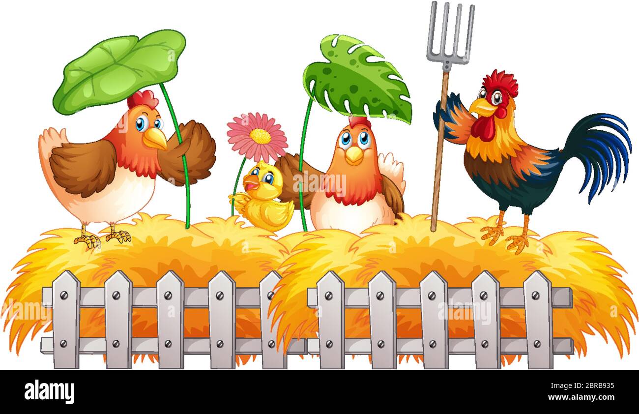 Farm theme background with farm animals illustration Stock Vector Image ...