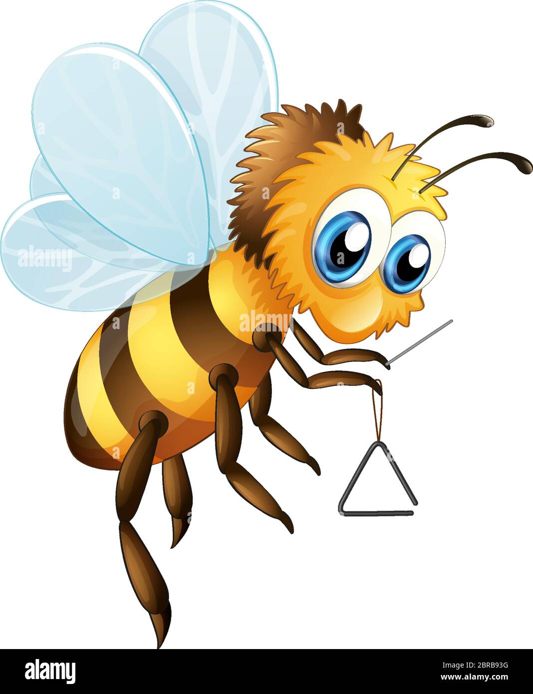 Bee with triangle musical instrument illustration Stock Vector Image ...