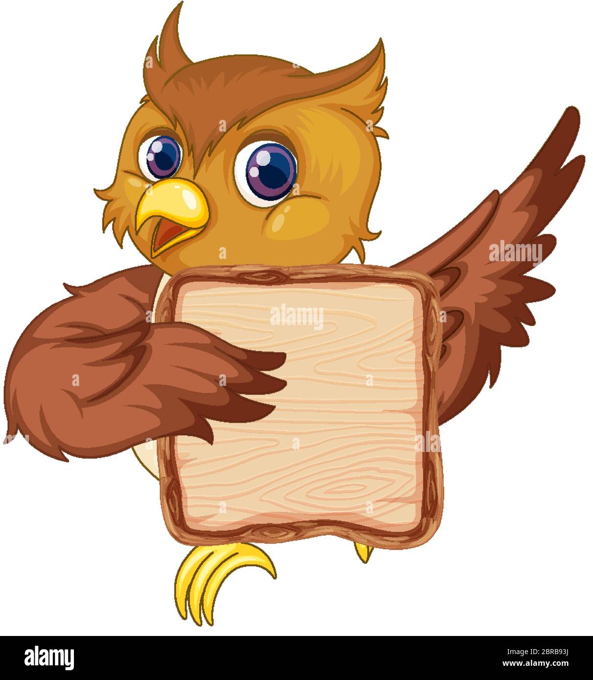 Board template with cute owl on white background illustration Stock ...