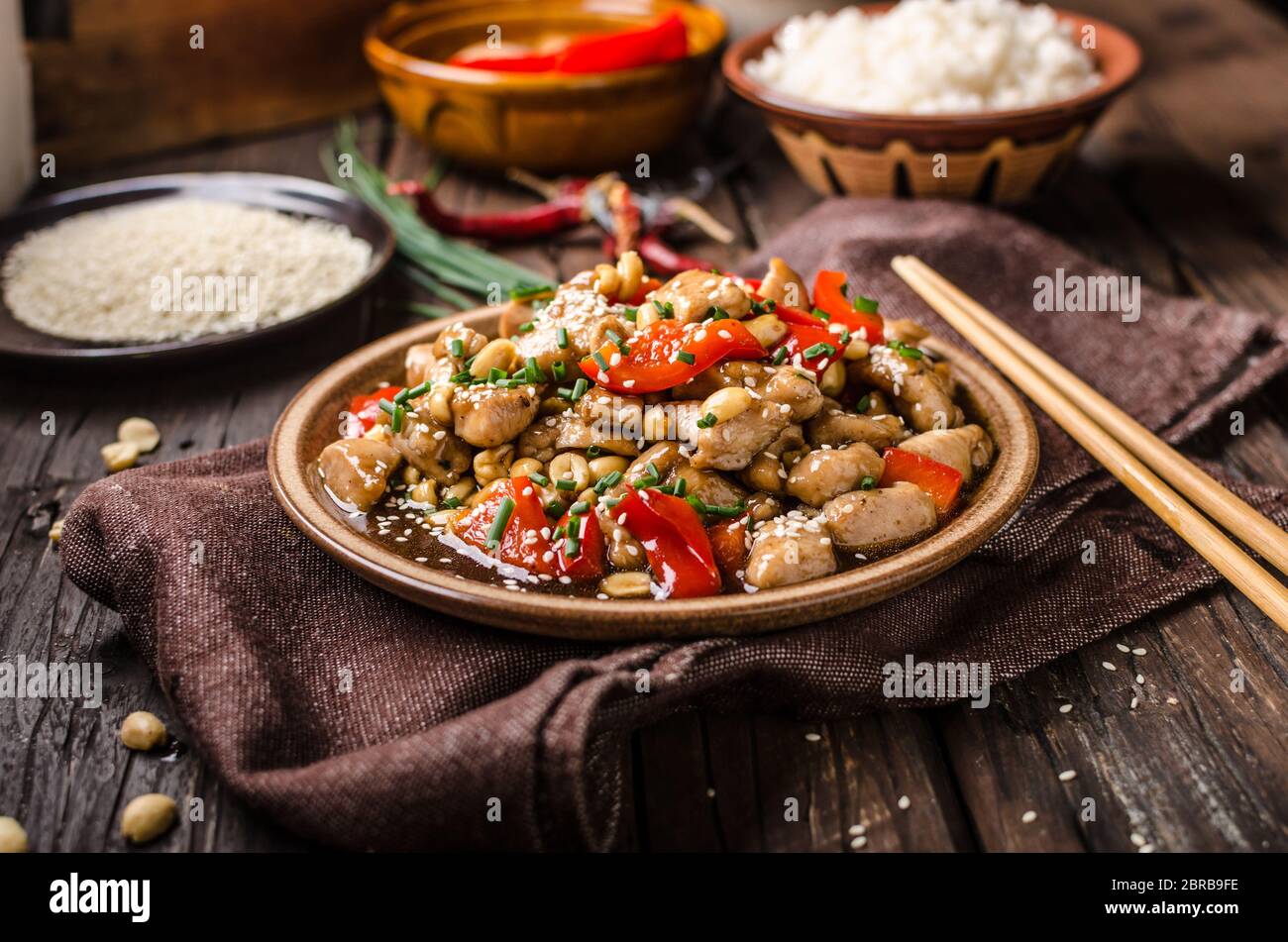 delish food, rice, fresh red pepper and chillli, food photography Stock ...
