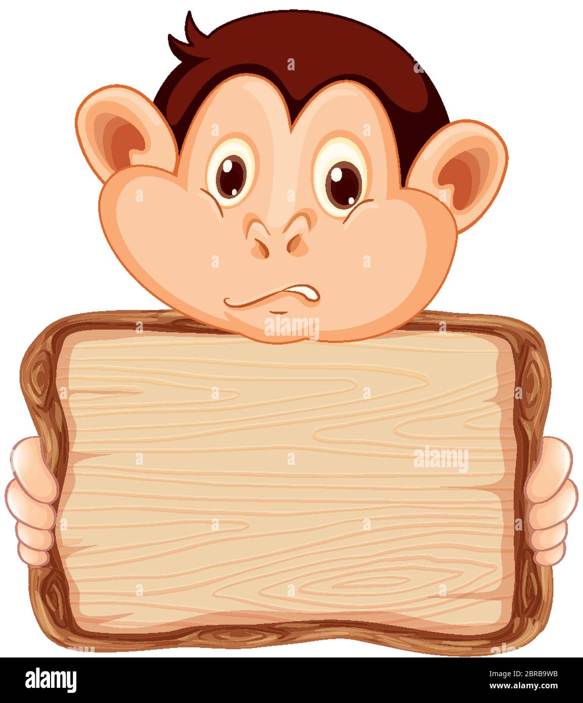 Board template with cute monkey on white background illustration Stock ...