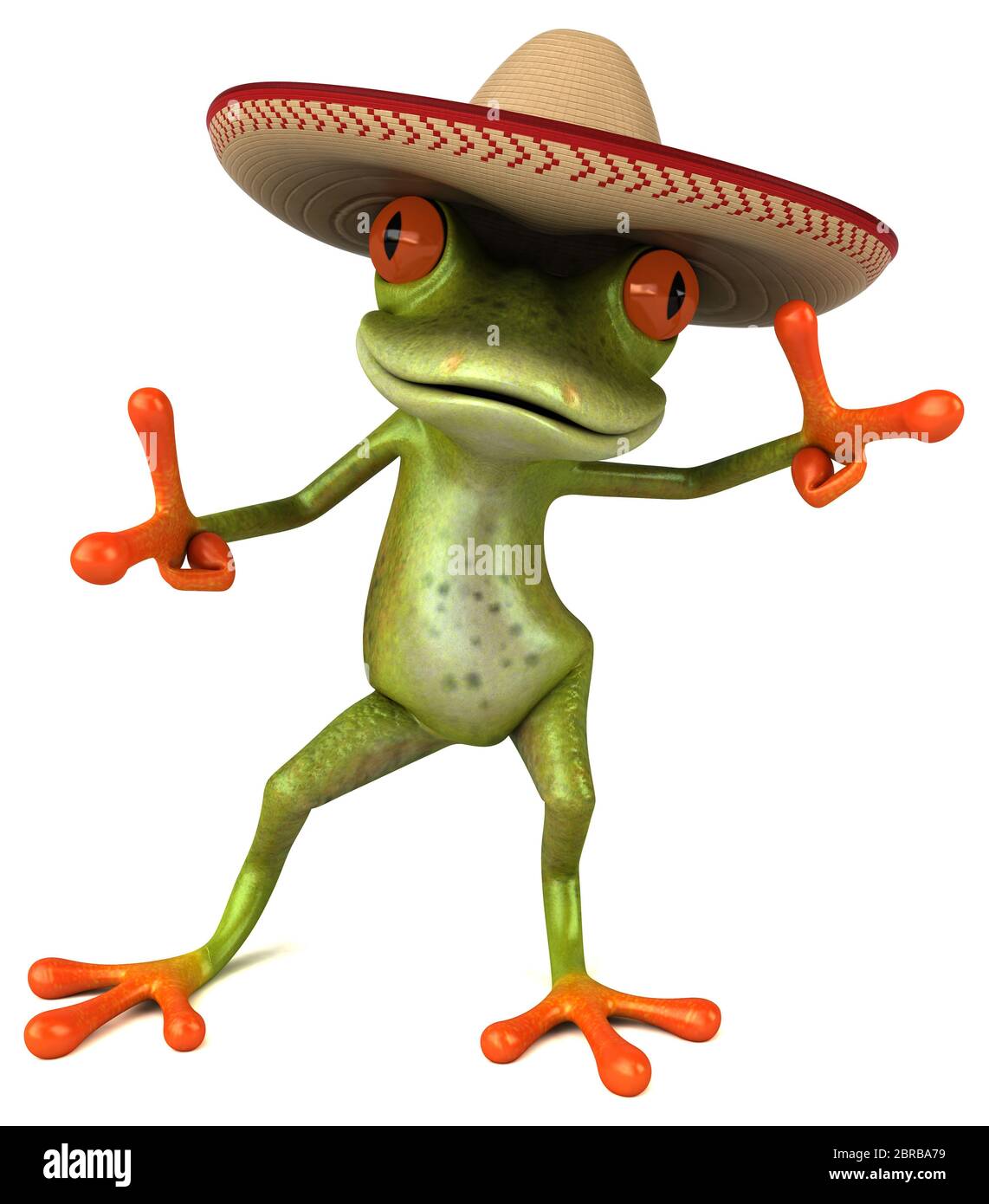 Fun frog - 3D Illustration Stock Photo - Alamy