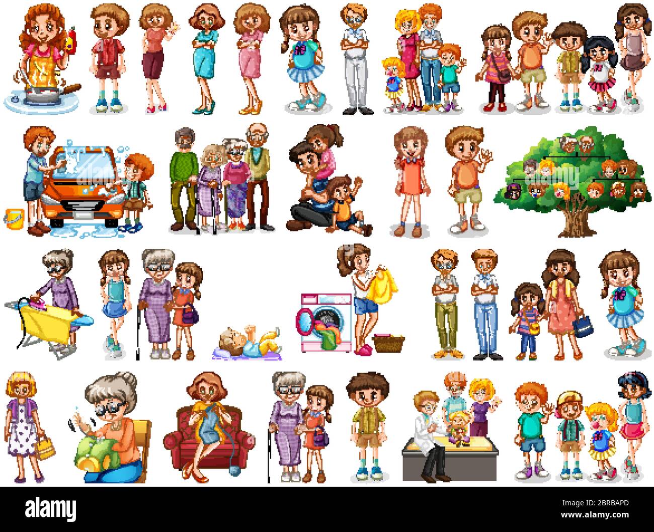 Group of family member characters illustration Stock Vector Image & Art ...