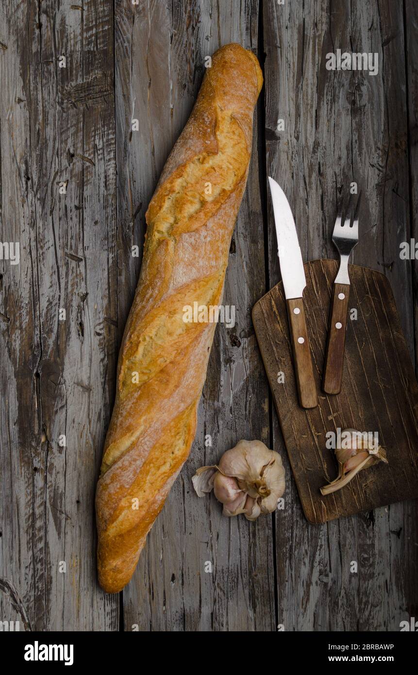 Fresh baguette delish crispy, food photography, vintage food stock ...