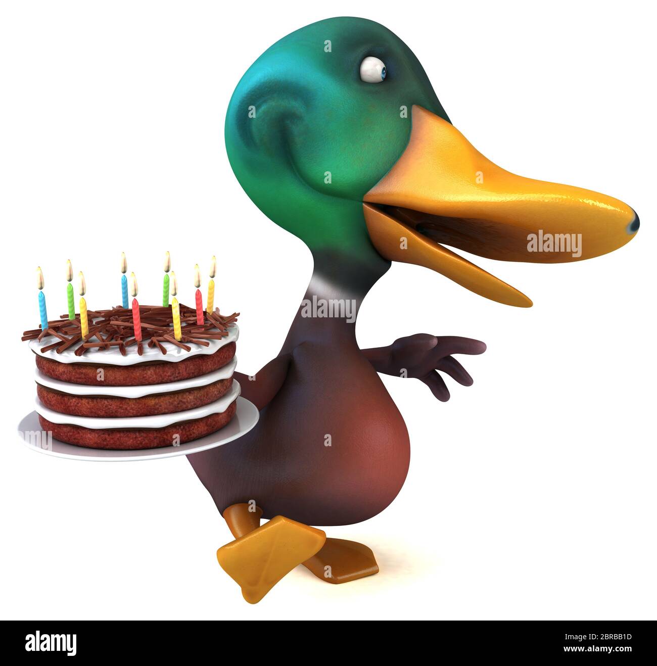 Fun duck - 3D Illustration Stock Photo - Alamy