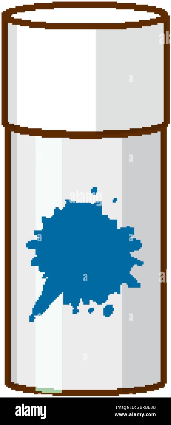 Bottle spray of blue paint on white background illustration Stock ...