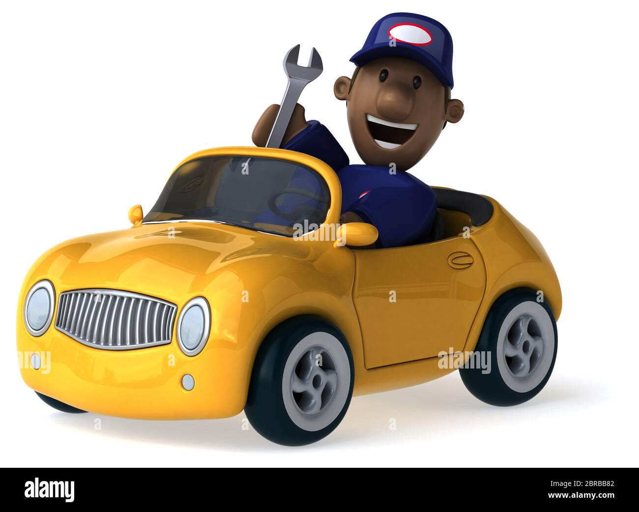 Fun mechanic - 3D Illustration Stock Photo - Alamy