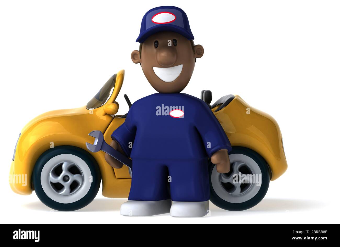 Fun mechanic - 3D Illustration Stock Photo - Alamy