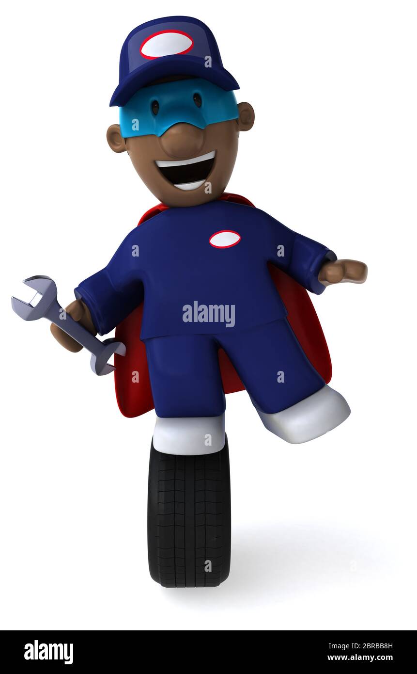 Fun mechanic - 3D Illustration Stock Photo - Alamy