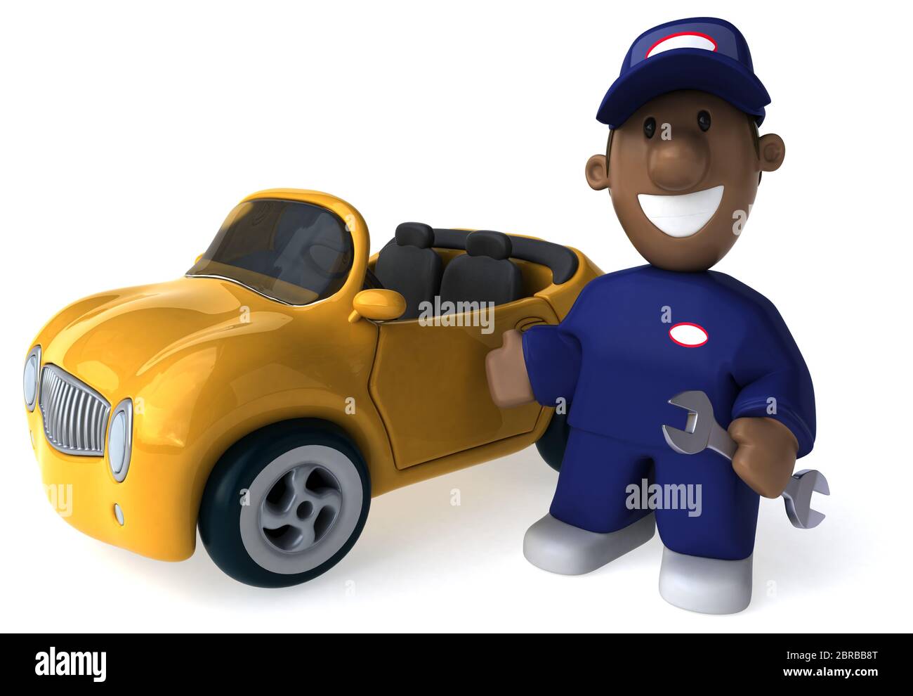 Fun mechanic - 3D Illustration Stock Photo - Alamy